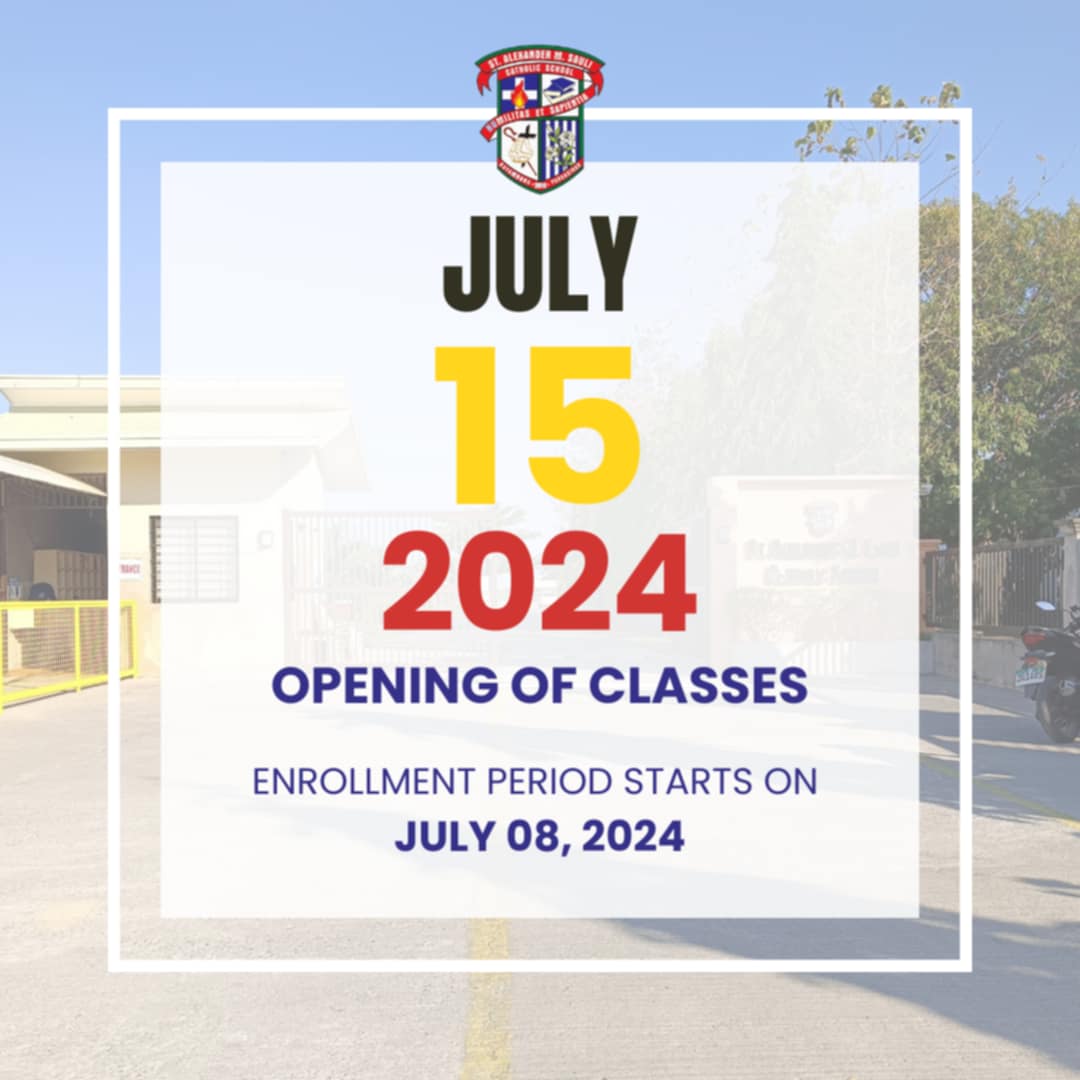 Enrollment Opens for 2024 - 2025 - St. Alexander M. Sauli Catholic ...